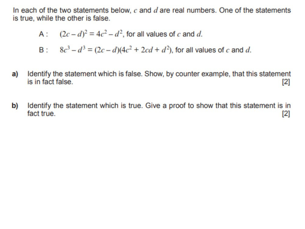 Proof Counter Example Proof Counter Example